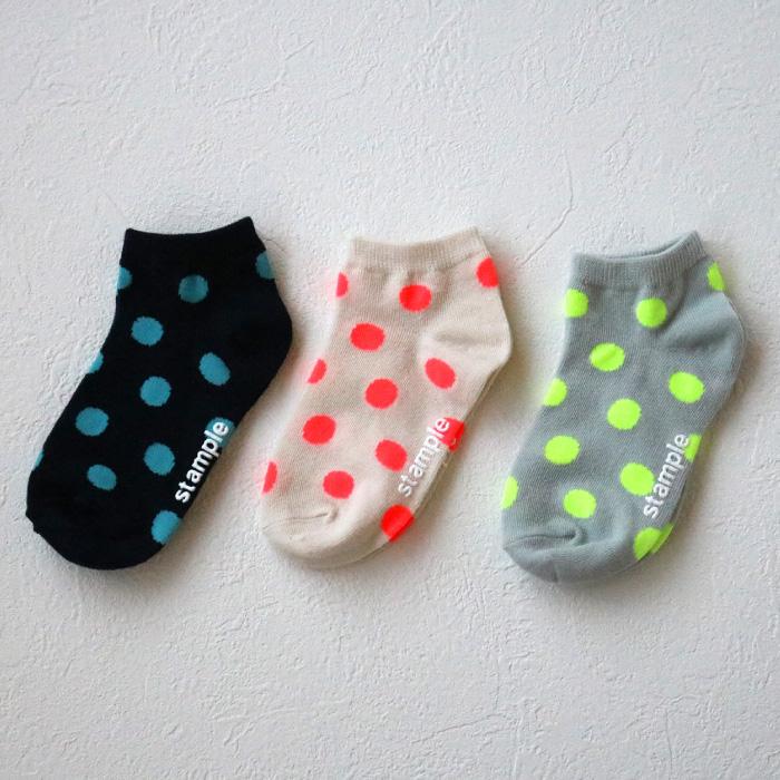 stample ネオンドット アンクルソックス 3足組 72704 キッズ 靴下 ドット 蛍光 :72704:スタンプルヤフー店 - 通販 - Yahoo!ショッピング