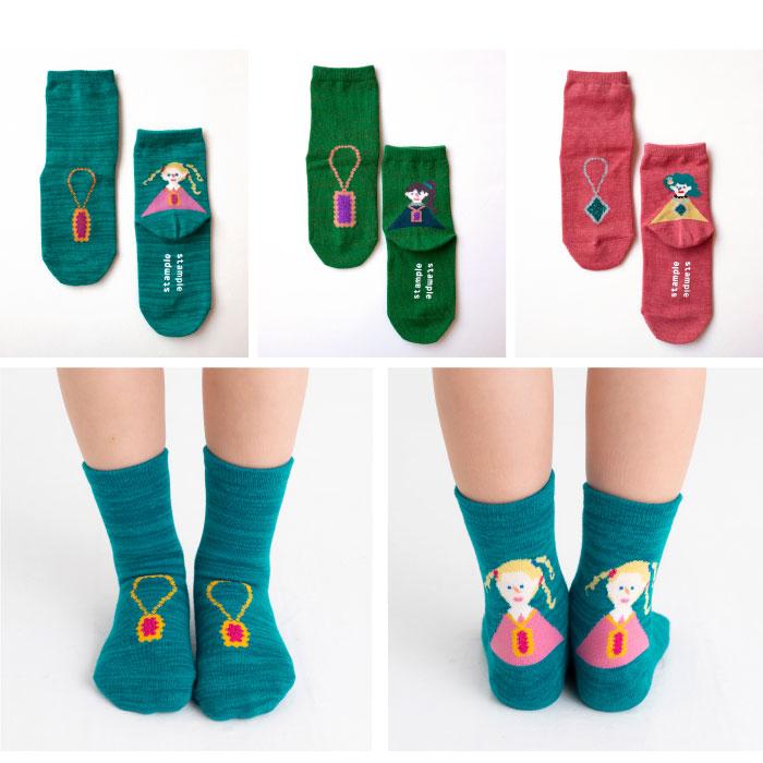 stample スタンプル 73098 めちゃデカいネックレス ショートソックス 3足組 滑り止め 靴下 女の子 :73098:スタンプル ...