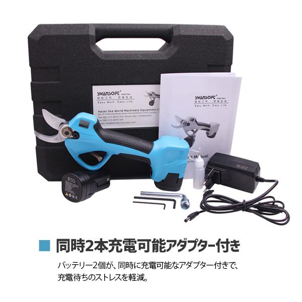 剪定ばさみ コードレス バッテリー 充電式 剪定バサミ WSKH-25G 電動剪定鋏 インターファーム SWANSOFT スワンソフト 剪定鋏 ...