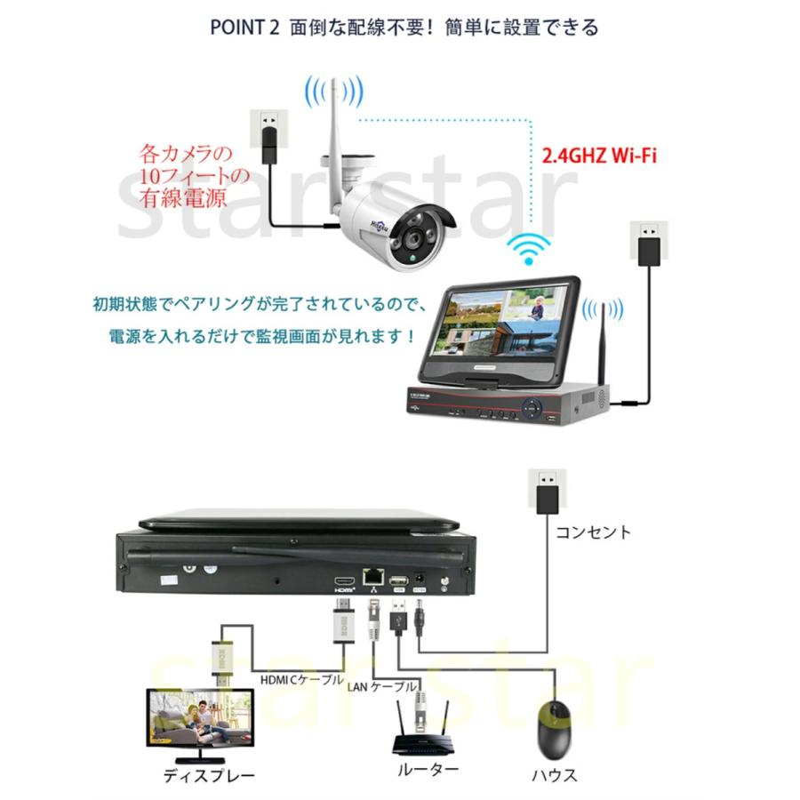 ワイヤレス 防犯カメラ セット Hiseeu 屋外セキュリティカメラ ワイヤレス 防犯カメラ セット Hiseeu 屋外セキュリティカメラ