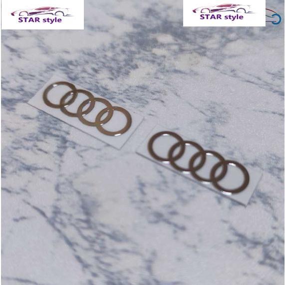 Audiマーク 銀メッキ ミニステッカー 4P アウディ Audi S-line RSA1 A3 A4 B5 B6 B7 B8 A5 C5 A6 C6 c7 A7 A8 A1 V8 Q3 Q5 ...