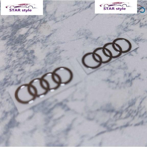 Audiマーク 銀メッキ ミニステッカー 4P アウディ Audi S-line RSA1 A3 A4 B5 B6 B7 B8 A5 C5 A6 C6 c7 A7 A8 A1 V8 Q3 Q5 ...
