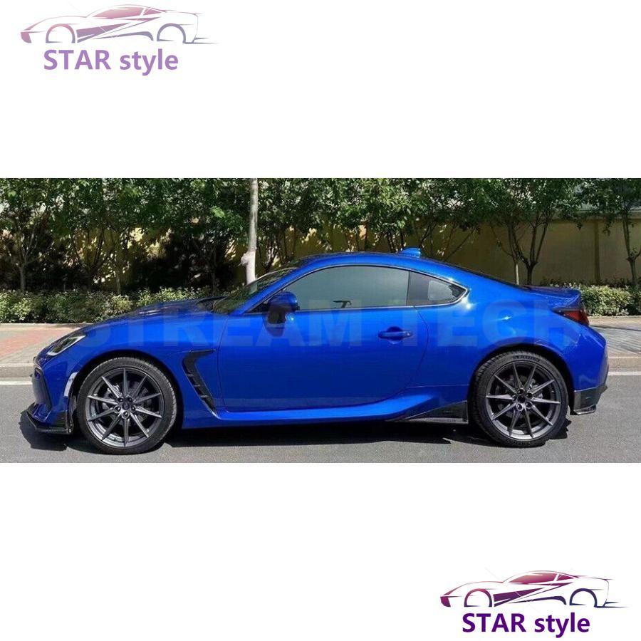 TOYOTA GR86 SUBARU BRZ用 STiタイプ カーボン サイドスプリッター 左右セット サイドスカート サイドシル サイドアンダースポイラー 綾織 トヨタ スバル ...