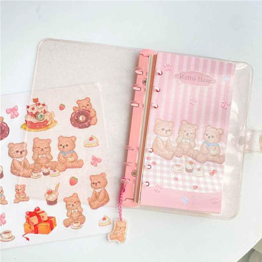 可愛いノート オープン A5 A6 ノート シール帳 メモ帳 かわいい 女の子 プレゼント メモ日記 ギフト くま柄 ピンク チャーム付き : STARABA - 通販 - Yahoo!ショッピング