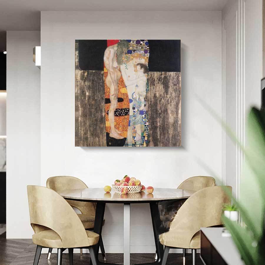 グスタフ クリムト 人生の三段階 名画 60cm×60cm インテリア 装飾 ホテル カフェ リビング ファブリック オシャレ アートパネル 送料無料 : STARABA - 通販 ...