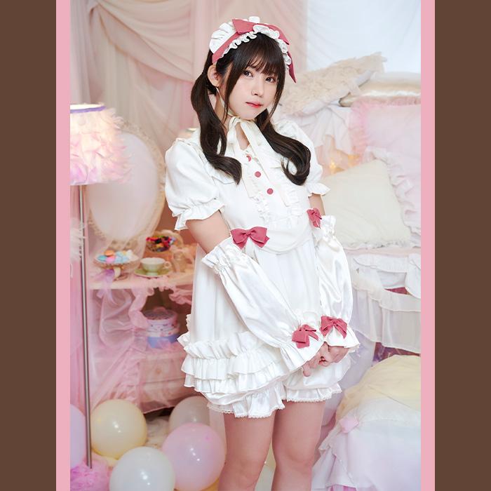 送料無料 メタモルチェ えなこ コラボ ホイップロリータ ホワイト 白 ロリータ ドロワーズ ヘッドドレス リボン レディース かわいい 可愛い コスプレ衣装 コス : スターズ - 通販 ...