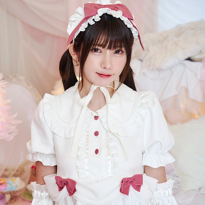 送料無料 メタモルチェ えなこ コラボ ホイップロリータ ホワイト 白 ロリータ ドロワーズ ヘッドドレス リボン レディース かわいい 可愛い コスプレ衣装 コス : cs-ja02025 ...