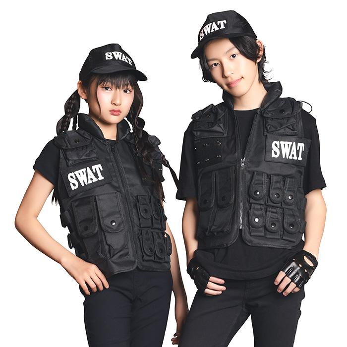 ジュニアサイズ SWAT スワット アメリカ特殊部隊 黒 ポリス 警察 ジュニアサイズ SWAT スワット アメリカ特殊部隊 黒 ポリス 警察