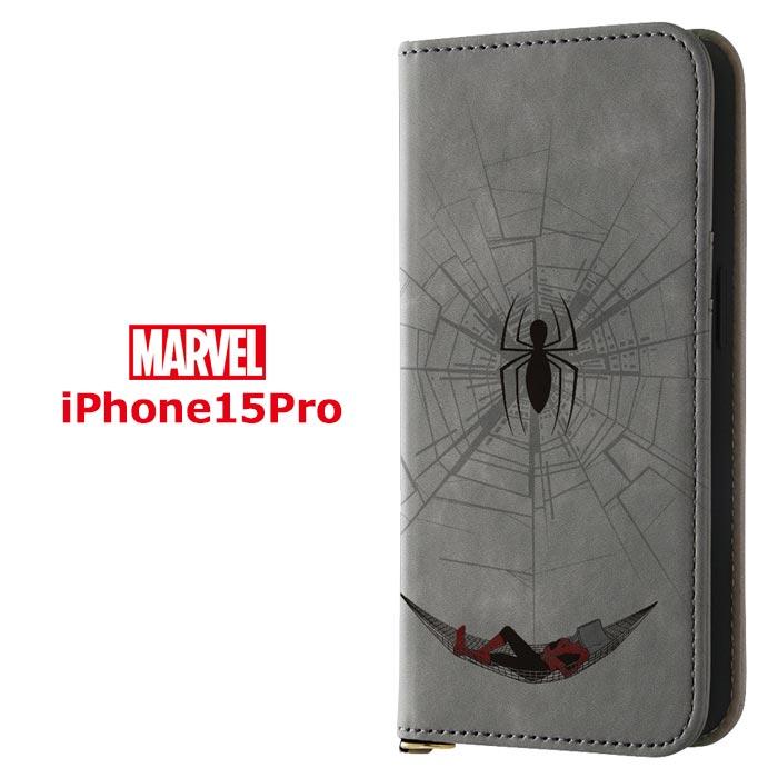 ingrem メール便 iPhone15Pro マーベル ヒーロー 耐衝撃 手帳型 PUレザー ケース Raffine カバー 手帳型ケース フリップ 手帳ケース スタンド機能 キャラクター ...