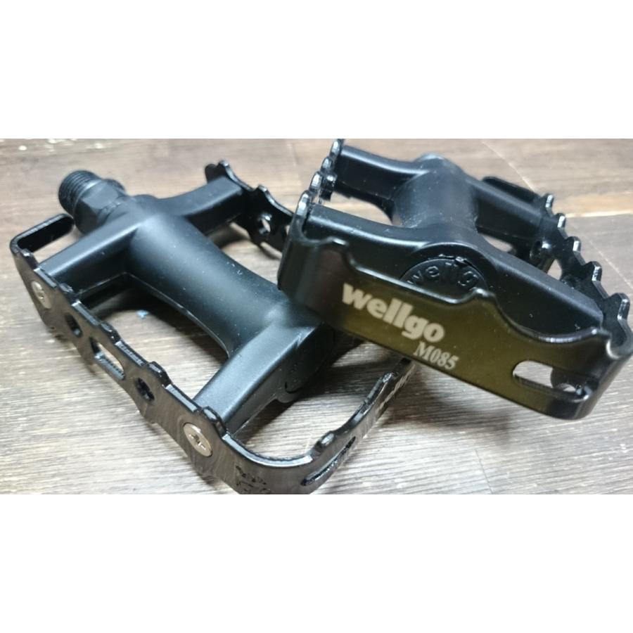 処分 wellgo ペダル 左右セット 軸サイズ9/16インチ ボールベアリングタイプ ブラック ゆうメール可 M085 1173 ...