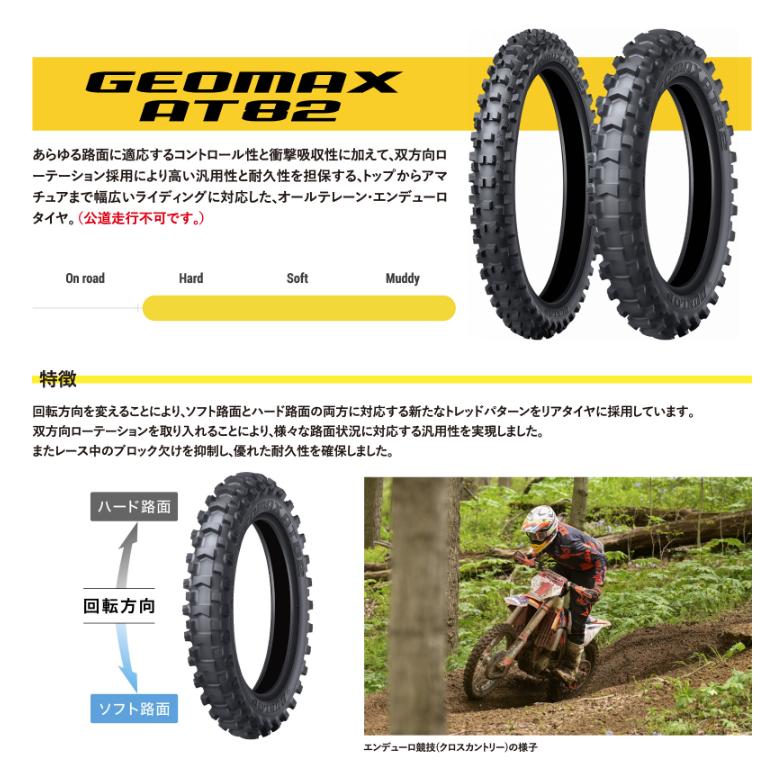 DUNLOP GEOMAX AT82 R 110/100-18 64M WT : スターズトレーディング - 通販 - Yahoo!ショッピング