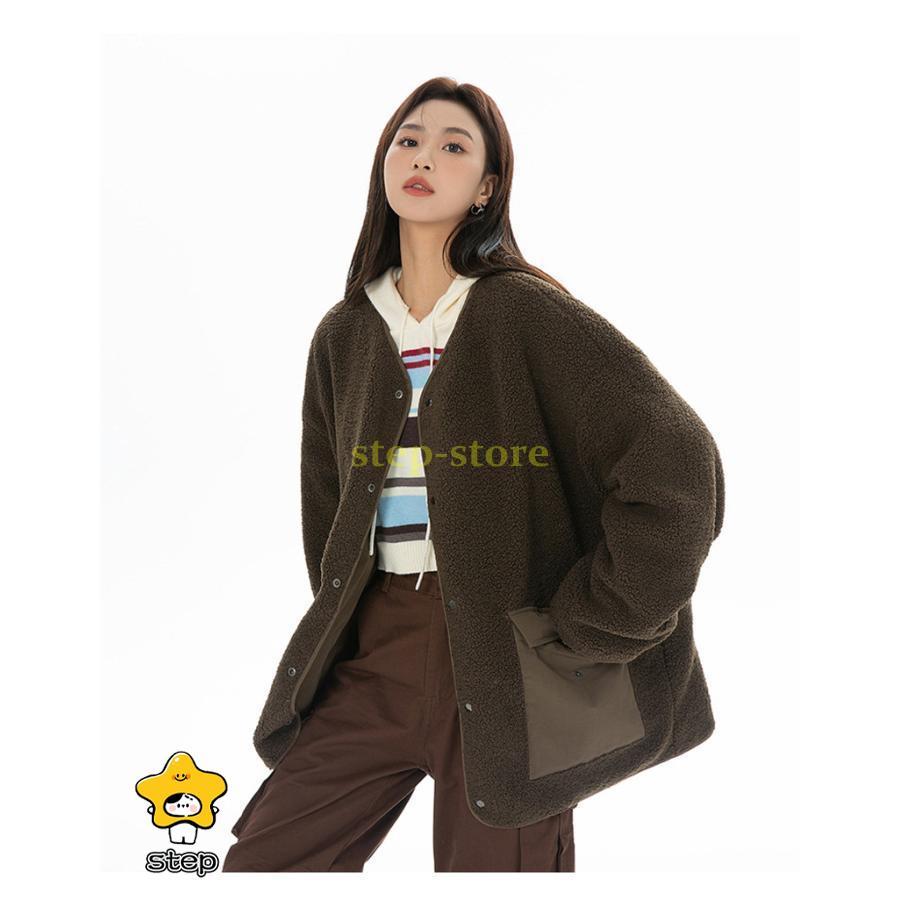 フリースジャケット レディース ボアジャケット きれいめ ブルゾン