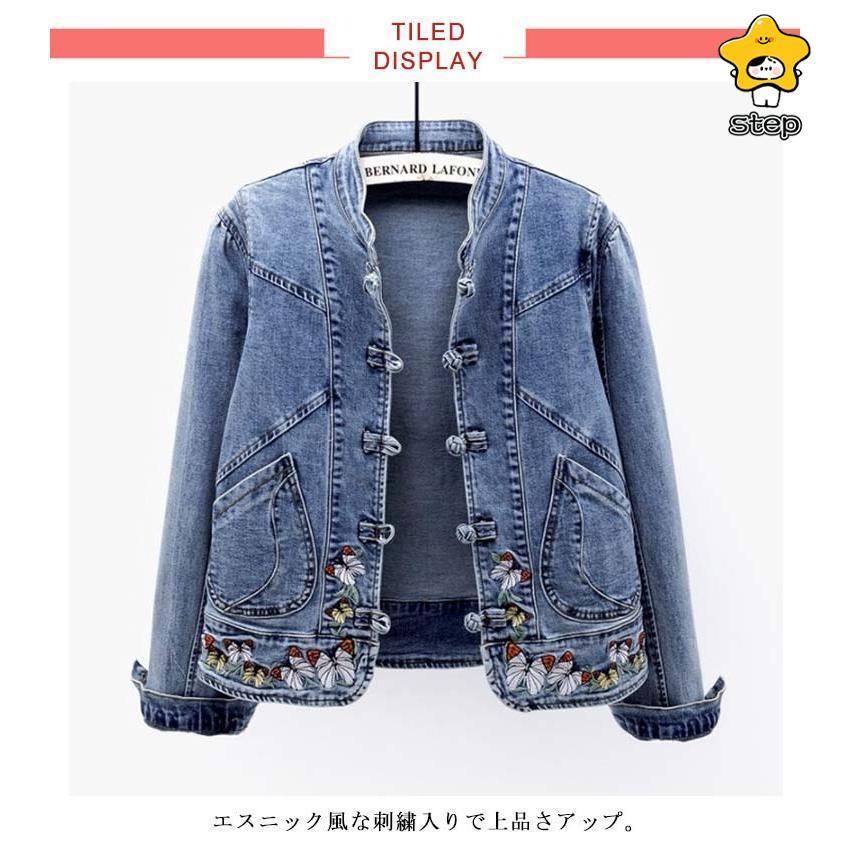 デニムジャケット 刺繍 春新作 レディースアウター エスニック系 デニムジャケット 刺繍 春新作 レディースアウター エスニック系