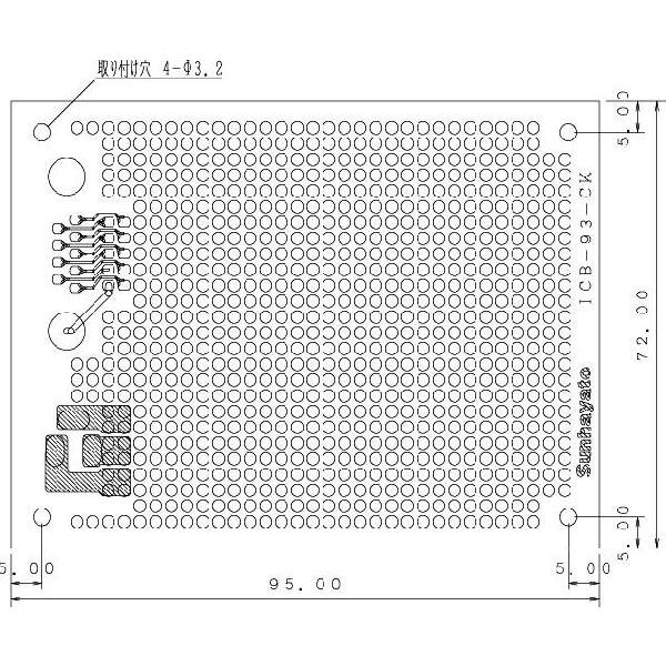 サンハヤト 基板 ICB-93-CK ユニバーサル基板 Dsubコネクタ対応ユニバーサル基板1.6t・95×72mm : ファーストステップ - 通販 - Yahoo!ショッピング