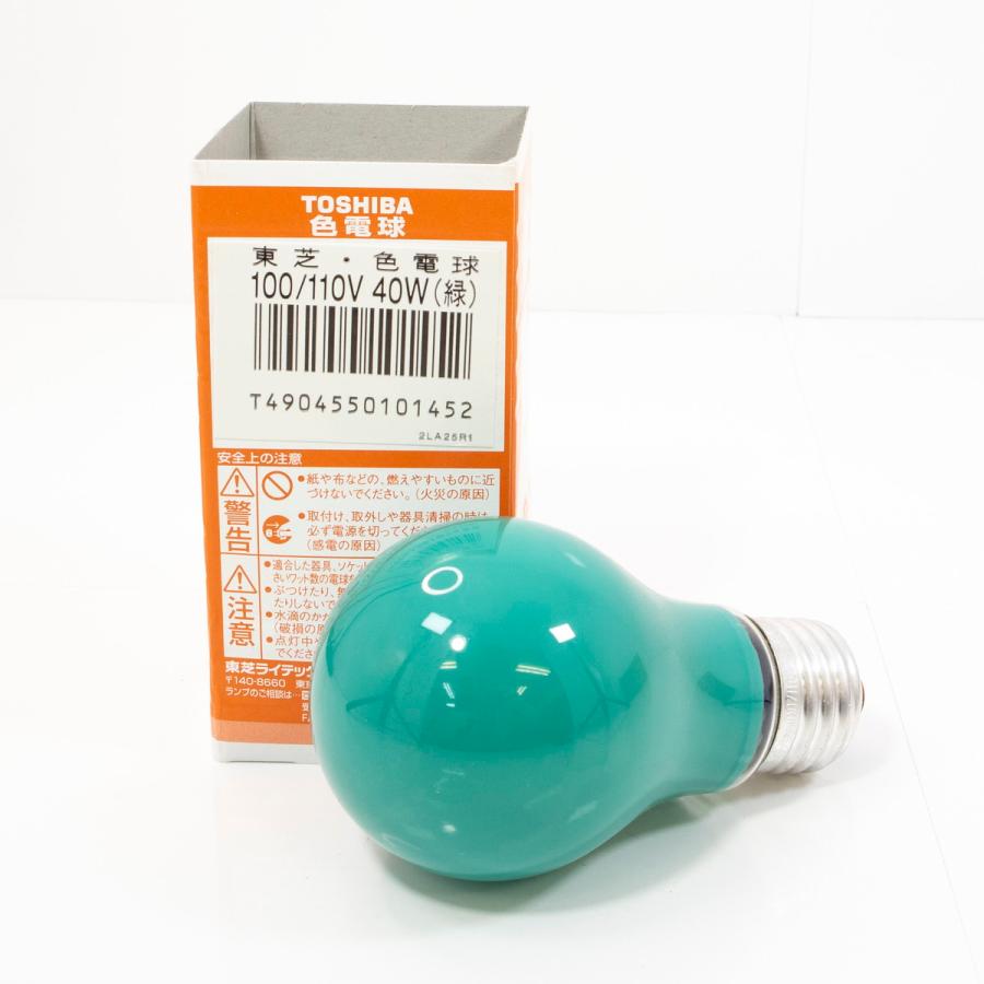 東芝ライテック 東芝 TOSHIBA 色電球 100/110V 40W E26 緑 サック IRO100-110V40WEG : St.espoir セント・エスポワール - 通販 ...