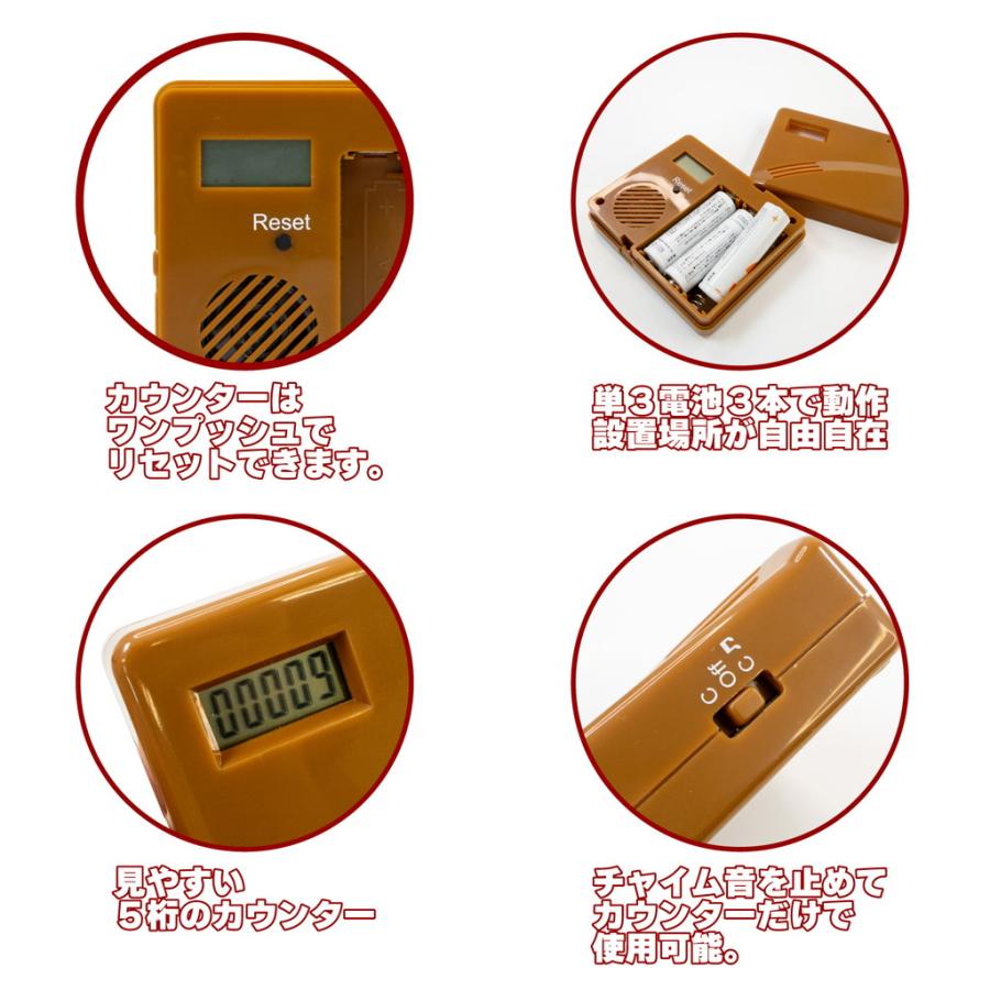 通過した人数をカウントできる カウンター付き センサーチャイム 電池式 置くだけで使用可能 MNCR-SC : St.espoir セント・エスポワール - 通販 - Yahoo!ショッピング