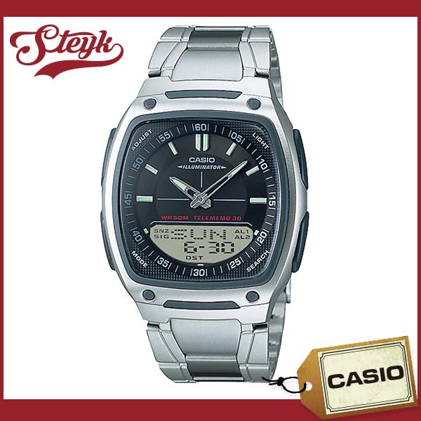スタンダードアナデジ CASIO AW-81D-1A カシオ 腕時計 アナデジ スタンダード テレメモ メンズ ブラック シルバー ...