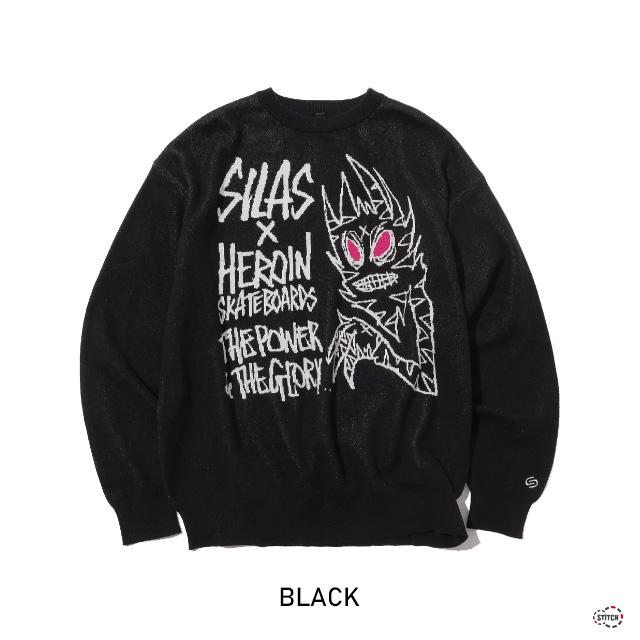 SILAS サイラス SILAS×HEROIN JACQUARD SWEATER 110251015001 ジャガードセーター コラボ 長袖 ...