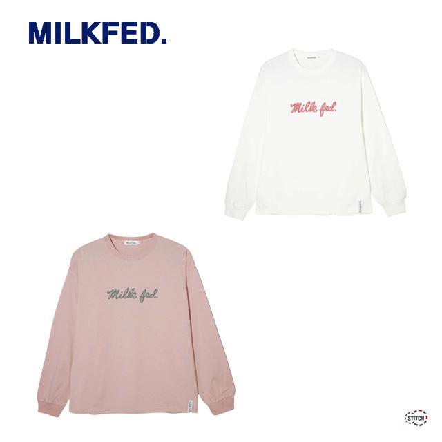 MILKFED. セール ICING LOGO BASIC L/S TEE 103243011007 アイシングロゴロングスリーブティー 長袖Tシャツ ロンティー レディース ミルクフェド正規 ...