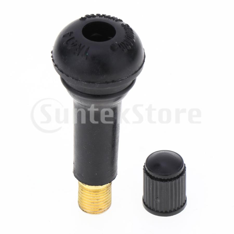 TR414ラバースナップインタイヤバルブステム.標準長(100個/パック.黒) : STKショップ - 通販 - Yahoo!ショッピング