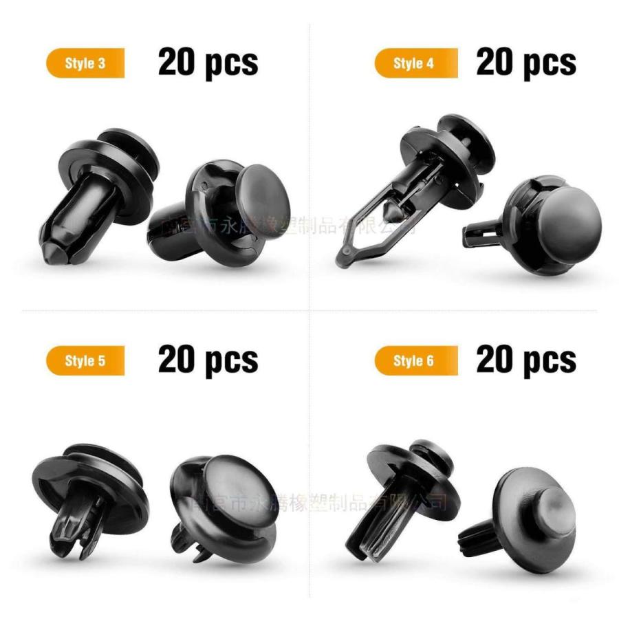 120個 カーファスナー 保持クリッププラスチックリベットキット ドアクリップトリムファスナー プッシュリベット gmフォードホンダアキュラ ...