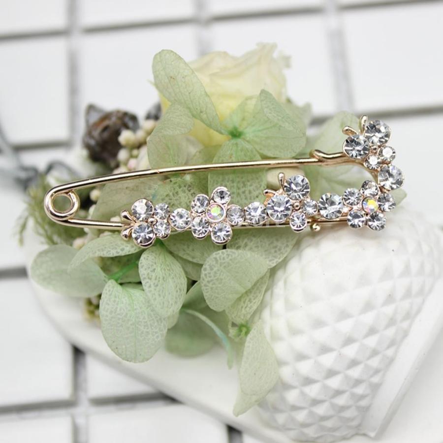 女性 ブローチ 安全ピン 人工クリスタル ショール スカーフ 贈り物 装飾 ローズゴールド 全6スタイル - style1 :56028147 ...