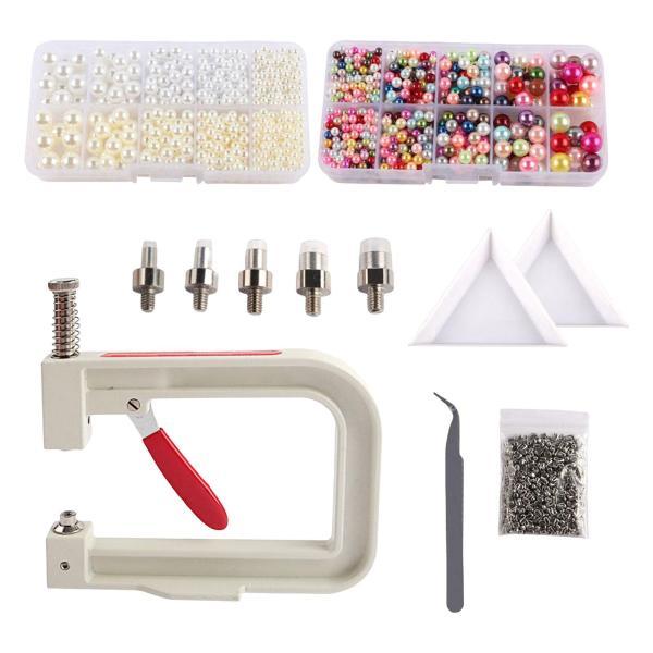パール ハンドメイド セッティングマシン 4/5/6/8/10mm DIY 手芸 バッグ レザークラフト ホワイト ベージュ マルチ : STKショップ - 通販 - Yahoo!ショッピング