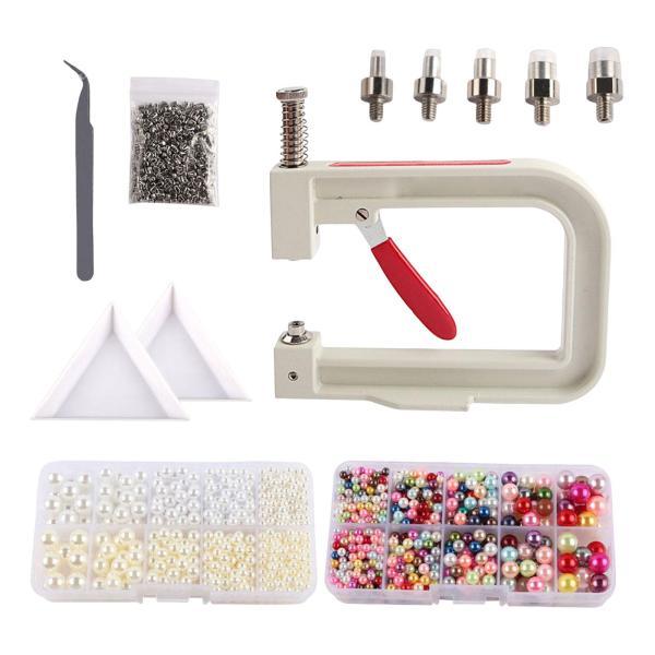 パール ハンドメイド セッティングマシン 4/5/6/8/10mm DIY 手芸 バッグ レザークラフト ホワイト ベージュ マルチ : STKショップ - 通販 - Yahoo!ショッピング