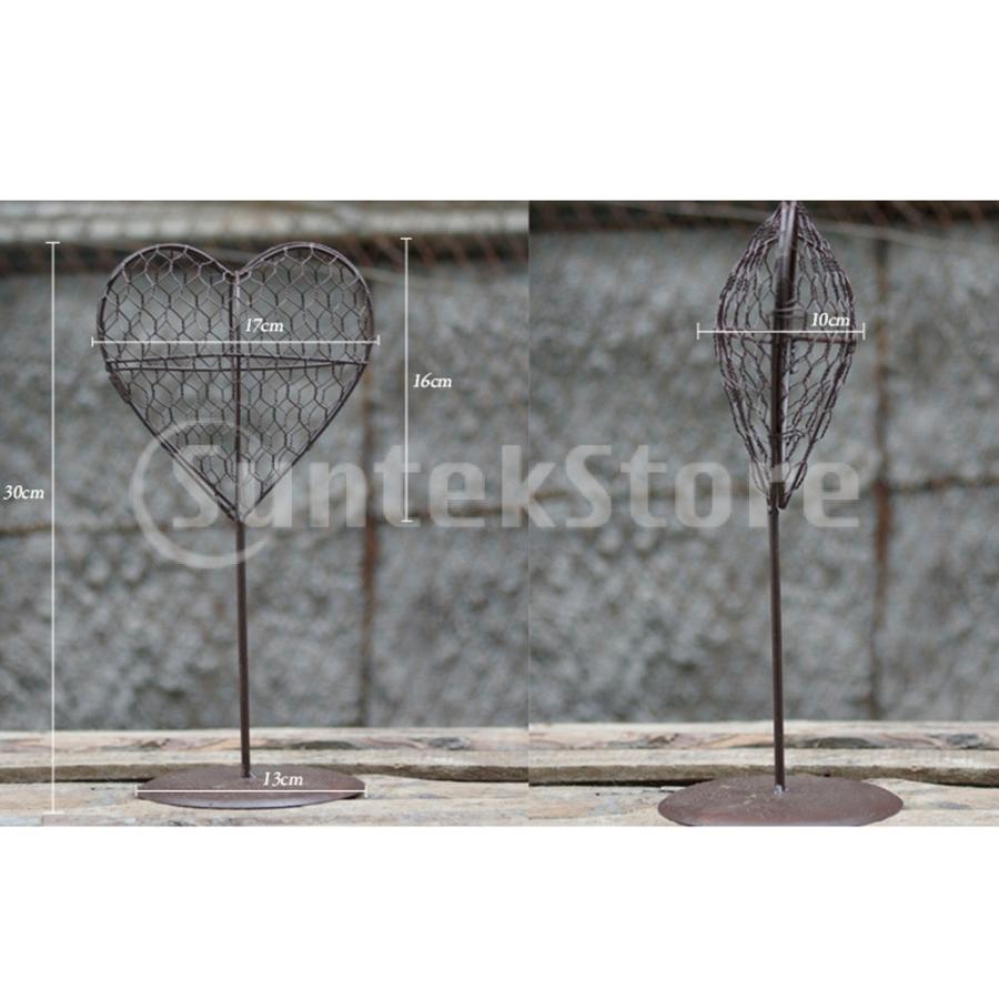 創造的 ハート型 スタンド 植木鉢 多肉植物 ハンギング プランター 植物 ホルダー 卓上 オフィス 屋外 装飾品 置物 アイアン製 ...