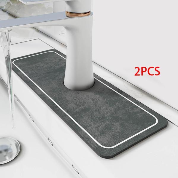 蛇口吸収マットスプラッシュをキャッチ吸収キッチンRV2個ダークグレー : STKショップ - 通販 - Yahoo!ショッピング