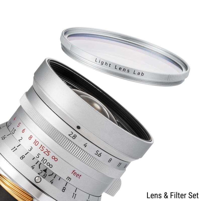 LIGHT LENS LAB M 28mm f/2.8 + E49 UV レンズフィルター セット ライカMマウント シルバー 広角 LeicaM : lll-28m-s-l-uv-e49-s ...