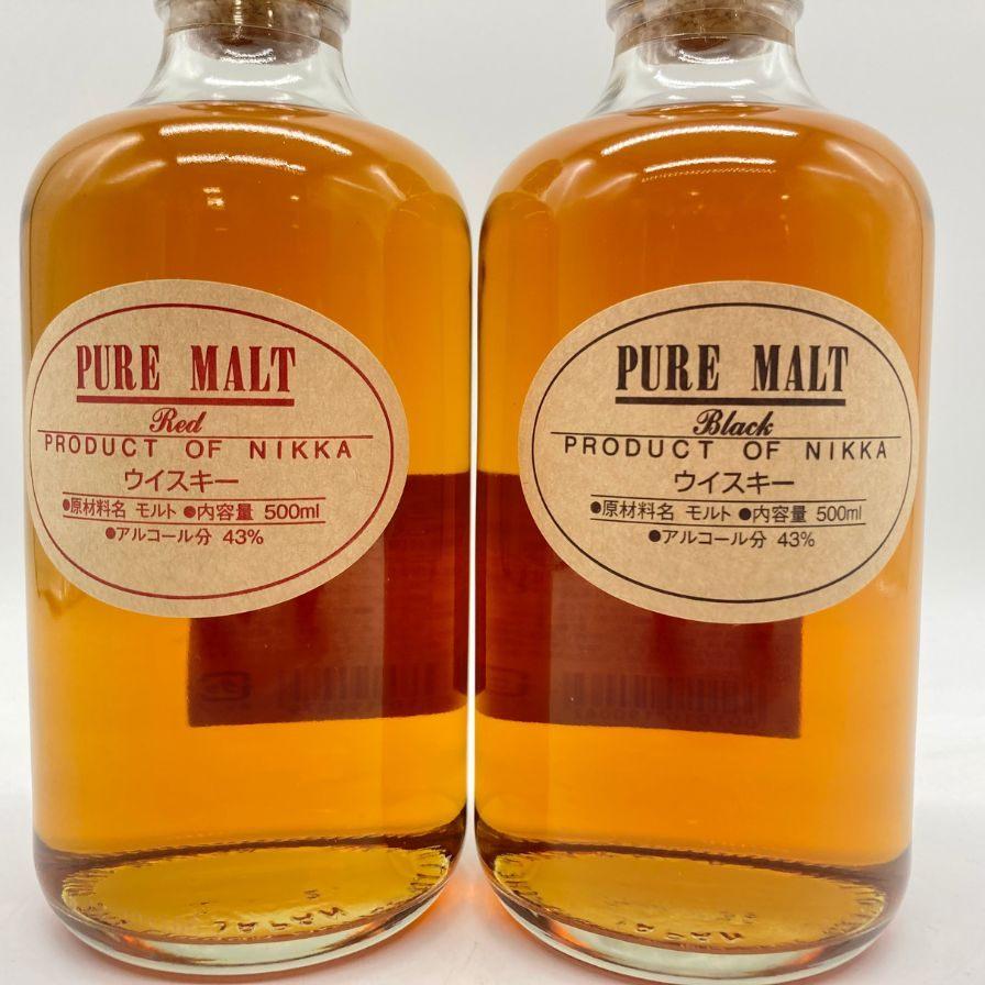 東京都限定 ニッカ ウイスキー ピュアモルト 蒸留所限定 ブラック レッド 500ml 43％ NIKKA WHISKY PURE MALT 2本セット 【W】 : ストックラボ - 通販 ...