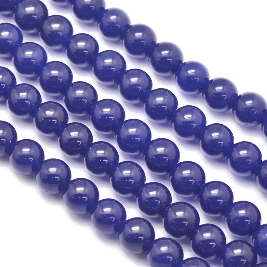 1連 15cm 天然石 ビーズ ロイヤルブルージェイド 約6mm 半連売り パワーストーン ハンドメイド アクセサリー ばら売り バラ売り : hja-14-6m : 天然石 STONE ...