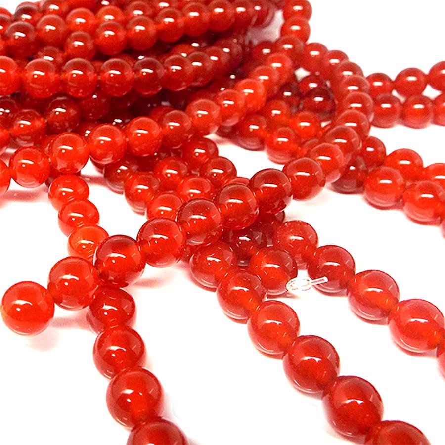 1連 15cm 天然石 ビーズ カーネリアン 赤瑪瑙 約8mm 半連売り パワーストーン ハンドメイド アクセサリー ばら売り バラ売り : hr1-42-8m : 天然石 STONE ...