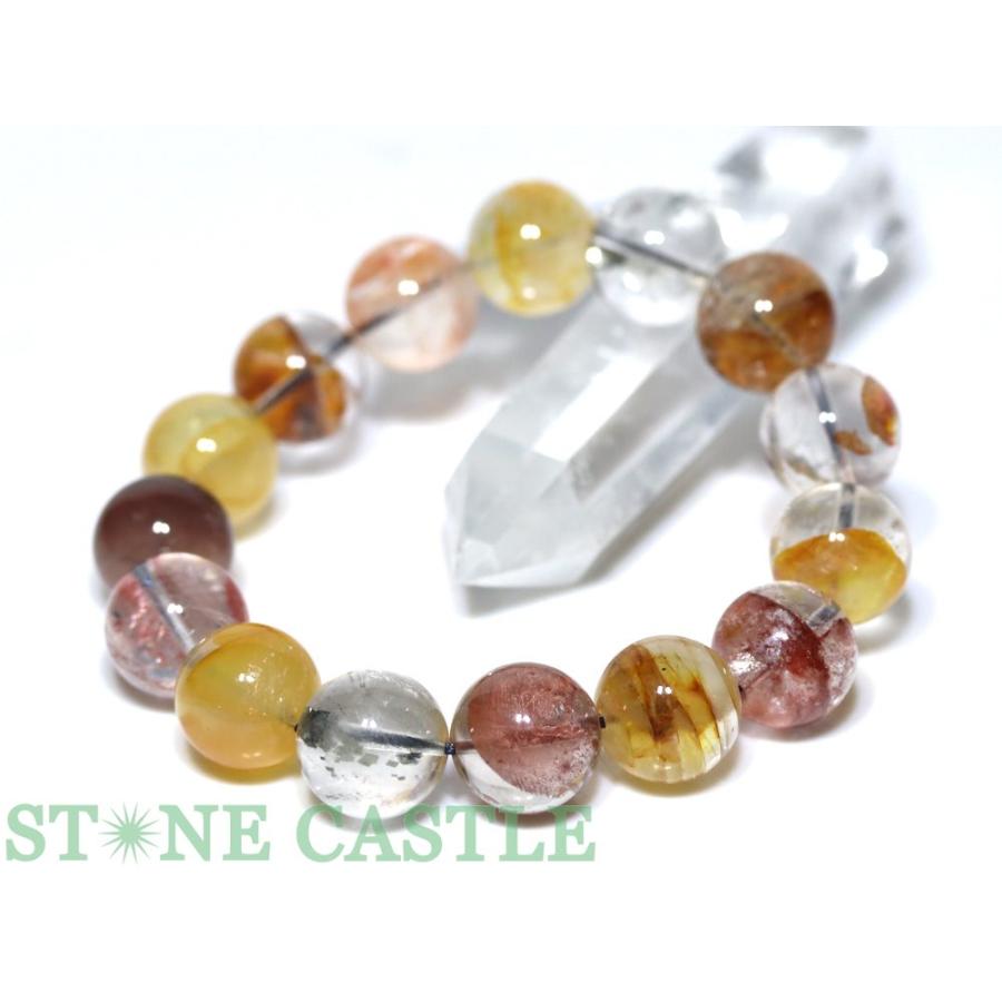 石流通センター 一点物 天然石 ブレスレット 錦鯉水晶 (天然オーラクォーツ) (4A) (ブラジル産) No.05 (約14〜14.5mm ...