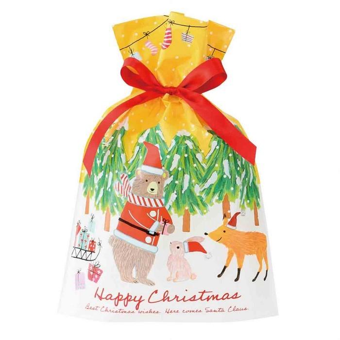 ストア・エキスプレス ラッピング 袋 ギフト かわいい_【20枚入り】クリスマスベアラー リボン付き巾着ギフトバッグ 24×35(25cm)cm_48-141-5-1_7412-940 ...