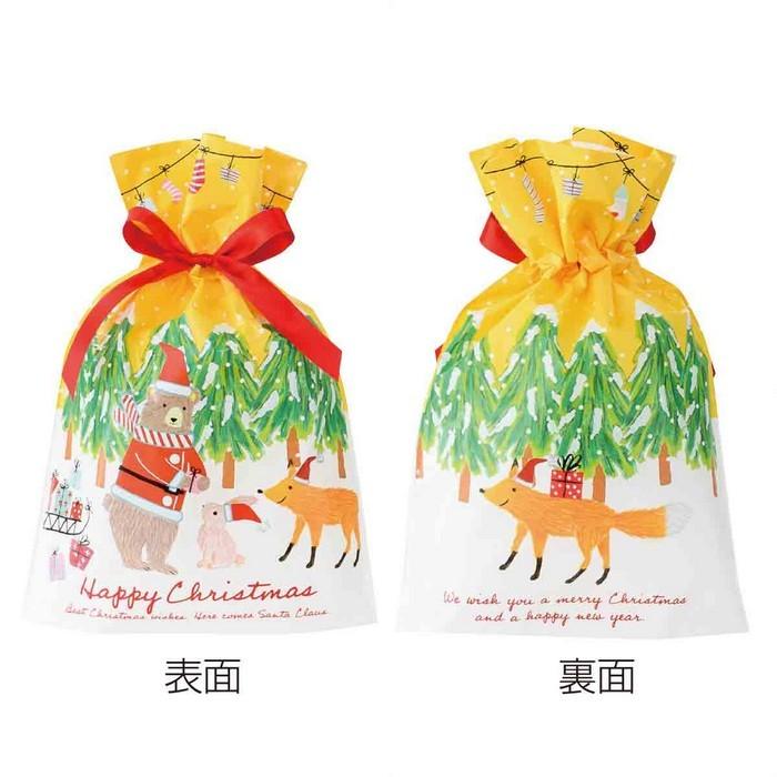 ストア・エキスプレス ラッピング 袋 ギフト かわいい_【20枚入り】クリスマスベアラー リボン付き巾着ギフトバッグ 24×35(25cm)cm_48-141-5-1_7412-940 ...