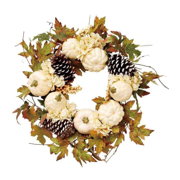 ストア・エキスプレス リース 花 玄関 造花_【直径50cm】パンプキンリース ホワイト 1個_37-11-1-2_8800-3265 : ストア・エキスプレス-業務用店舗什器 - 通販 ...