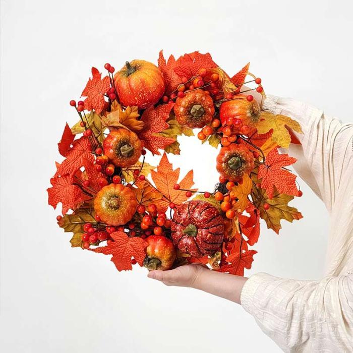 ストア・エキスプレス リース 花 玄関 造花_【直径50cm】パンプキンリース ホワイト 1個_37-11-1-2_8800-3265 : ストア・エキスプレス-業務用店舗什器 - 通販 ...