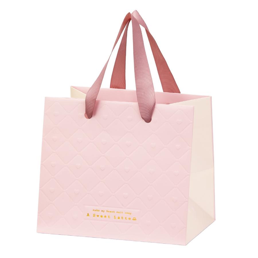 ラッピング 袋 ギフト かわいい_【20枚入り】手提げ紙袋 ラテハート ピンク_43-37-9-1_7409-1370 : 43-37-9-1 : ストア・エキスプレス-業務用店舗什器 ...