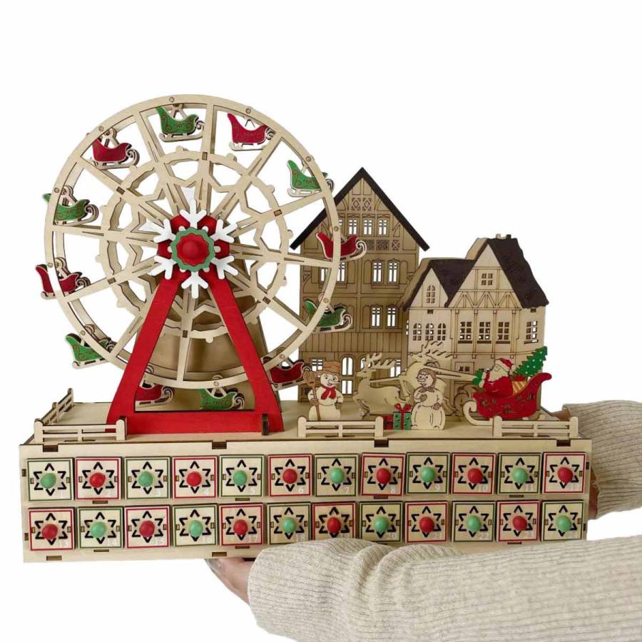 ストア・エキスプレス アドベントカレンダー クリスマス 木製 お菓子_LED木製アドベントカレンダー 観覧車 幅40cm 1個_58-97-2-1_8257-1866 : ストア・エキスプレス ...