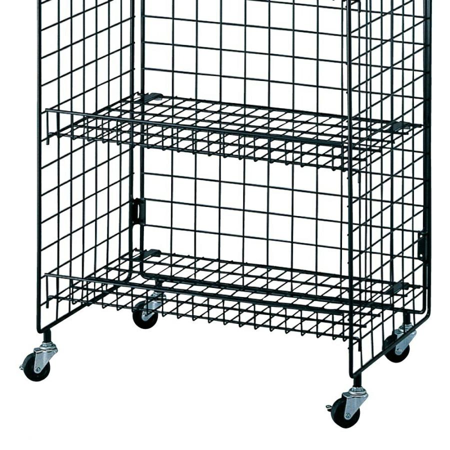 ラック 棚 収納 商品棚_4段ネットラック W62×H135cm 黒 1台_61-436-32-2_2505-420 :61-436-32-2 ...