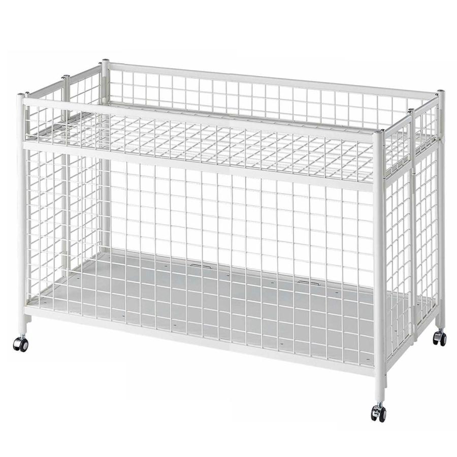 ストア・エキスプレス ワゴン バスケットワゴン 販売台 陳列台_中折れワゴン ネットタイプ ホワイト 幅120cm 1台_61-797-50-2_2347-2295 : ストア・エキスプレス ...