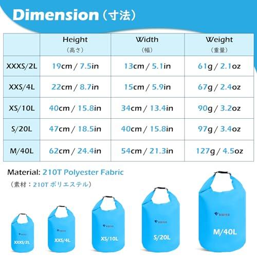 TRIWONDER ドライバッグ ドラム型 プールバッグ ウォータープルーフバッグ 防水バッグ 防災バッグ スタッフバッグ 2L 4L 10L 20L 40L (オレンジ, 2L) : ストア ...