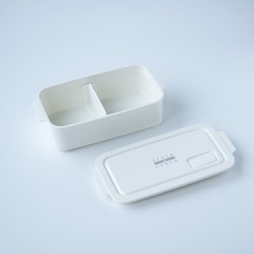 OSK 弁当箱 ランチボックス ストック&ランチ 500ml ホワイト [保存容器/フタをしたままレンジOK/簡単密閉] 日本製 食洗機対応 STL-500 ...