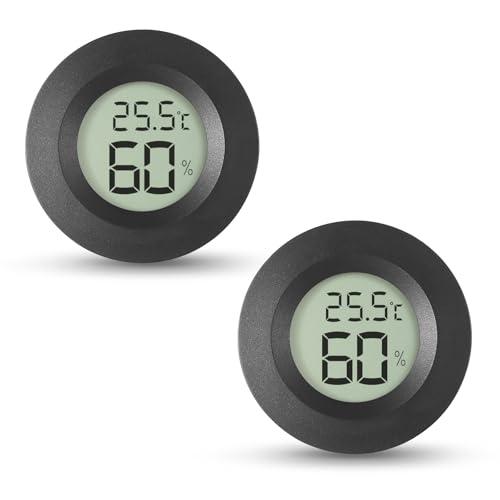 BOMATA ミニ湿度計＆温度計 2本セット スイッチ 粘着/嵌入使用可能 デジタル液晶スクリーン 温室ハウス/地下室/家庭/ベビールームなど ...