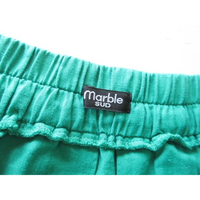 美品 2019SS marble SUD / マーブルシュッド 079M006083 Linen Tuck Skirt GREEN * リネン ...