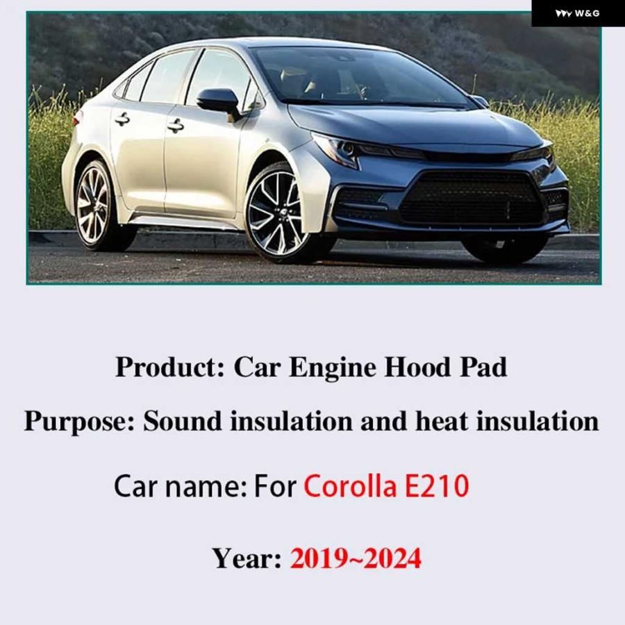 トヨタ カローラ E210 セダン 2019-22 2024 フロントフード エンジン 音熱パッド防音綿カバー カーアクセサリー カスタムパーツ アクセサリ : HANAstore車バイク用品 ...