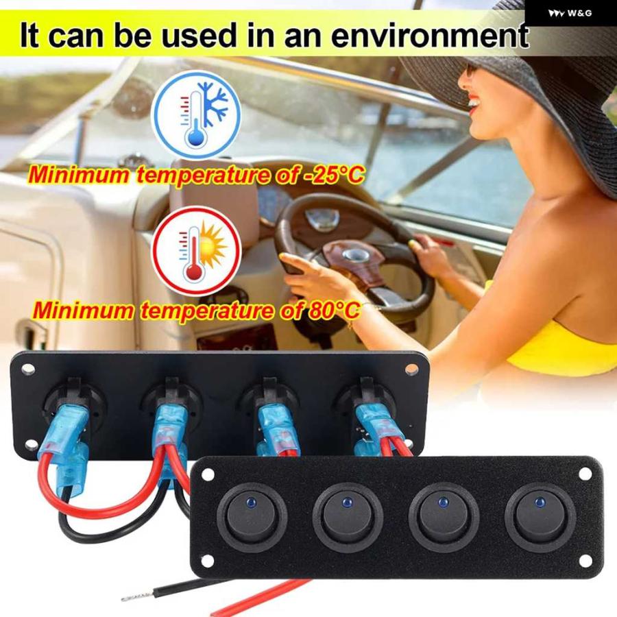 1PC 汎用 トグルスイッチパネル 12V 1-4 ギャング USB 車 ボート マリン RV トラック ブルー LED スタイリング アクセサリーマリンロッカー : HANAstore車 ...
