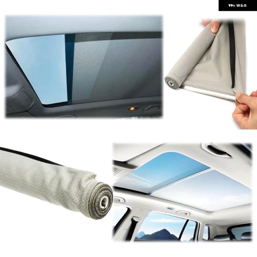 1 ロール 天窓シャッターサンルーフ サン シェード 自動カーテンイエローグレー アウディ Q5 シャランスタイルティグアン ...